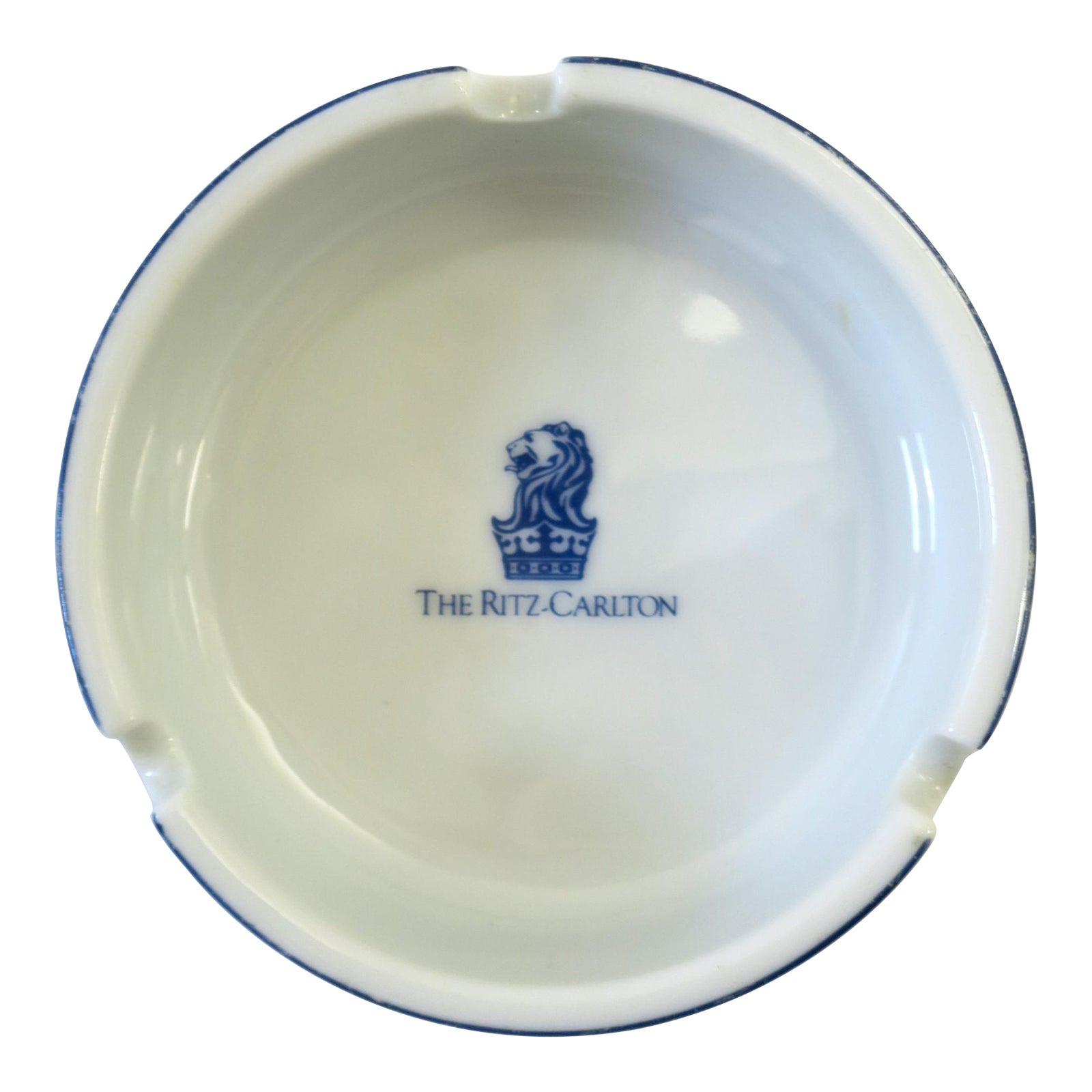 Ritz Carlton Blue and White Ashtray or Dish | Chairish