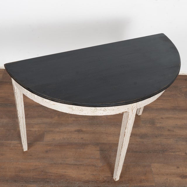 Swedish White Demi Lune Side Table, Circa 1860-80 | Chairish
