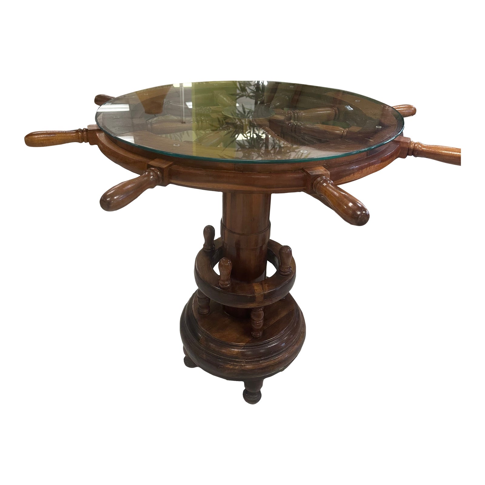 Vintage Ships Wheel Table | Chairish