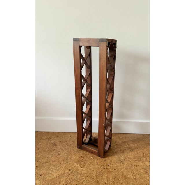 Mid 20th Century Walnut Wood Wine Rack | Chairish