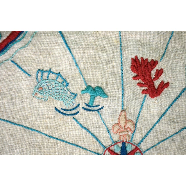 The Bermudas Hand-Stitched Island Map, C1938 | Chairish