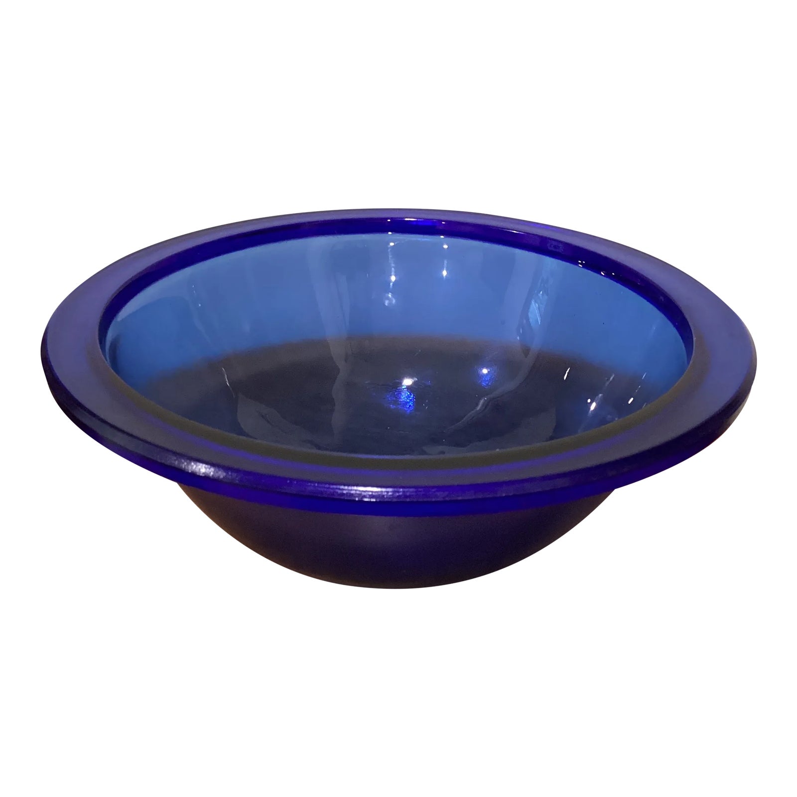 Late 20th Century Cobalt Blue Translucent Bowl | Chairish