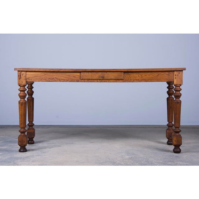 Antique French Louis XVI Style Oak Narrow Dining Table | Chairish