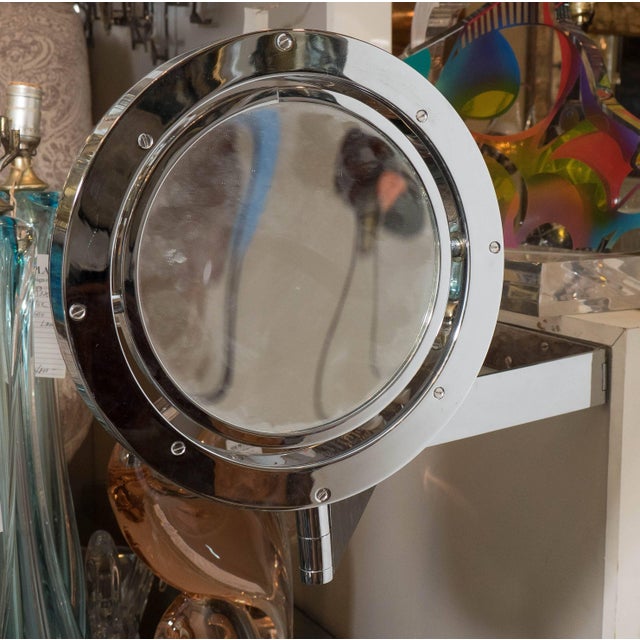 Adjustable Wall-Mounted 'Saturn Mirror' in Chrome | Chairish