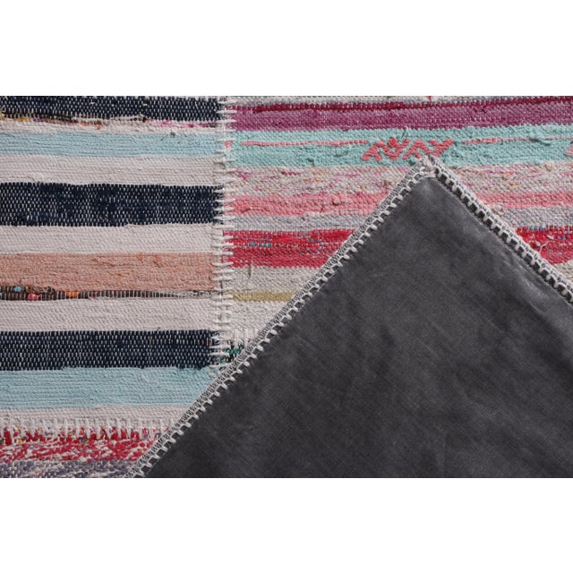 Rug & Kilim's Modern Patchwork Kilim Rug in Gray Multicolor Stripe ...
