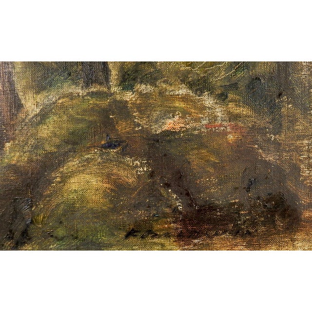 Mid 20th Century Man in Park Expressionist Painting | Chairish