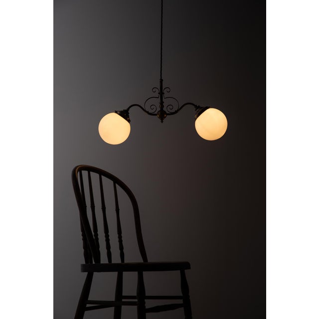 Two-Branch Brass Electrolier Pendant Light, 1920s | Chairish