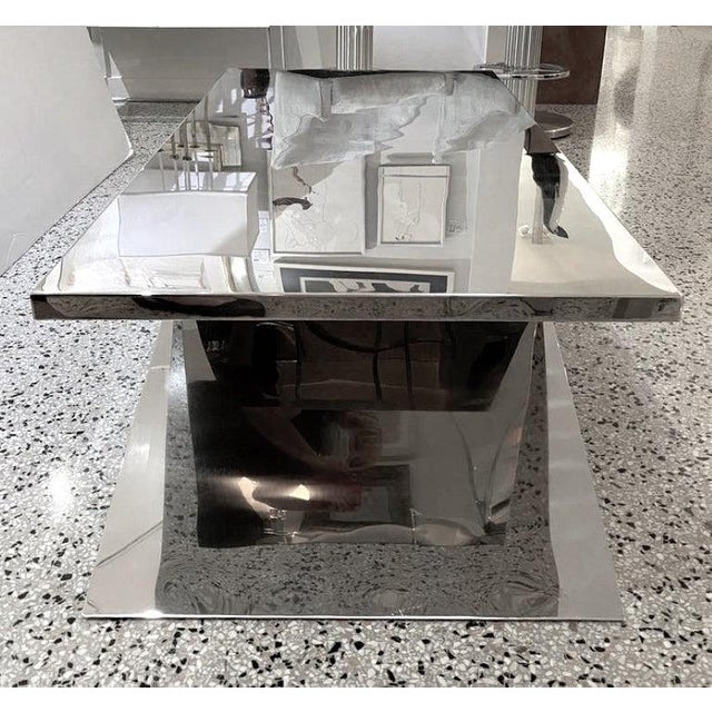 Vintage X-Form Polished Steel Cocktail Table Coffee Table | Chairish