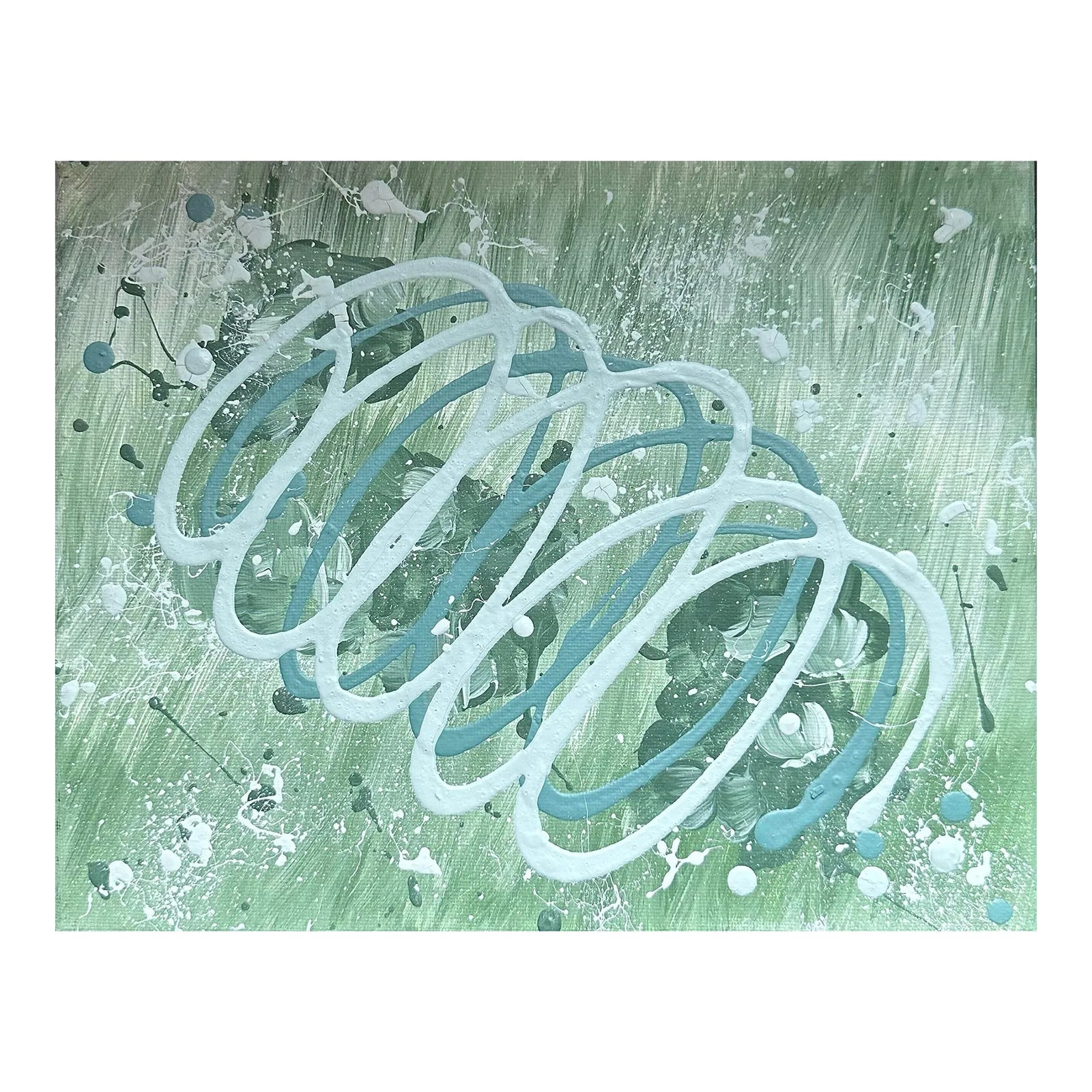 Erin Simon Original “Imperfections” “Greens on Green” Abstract Painting ...