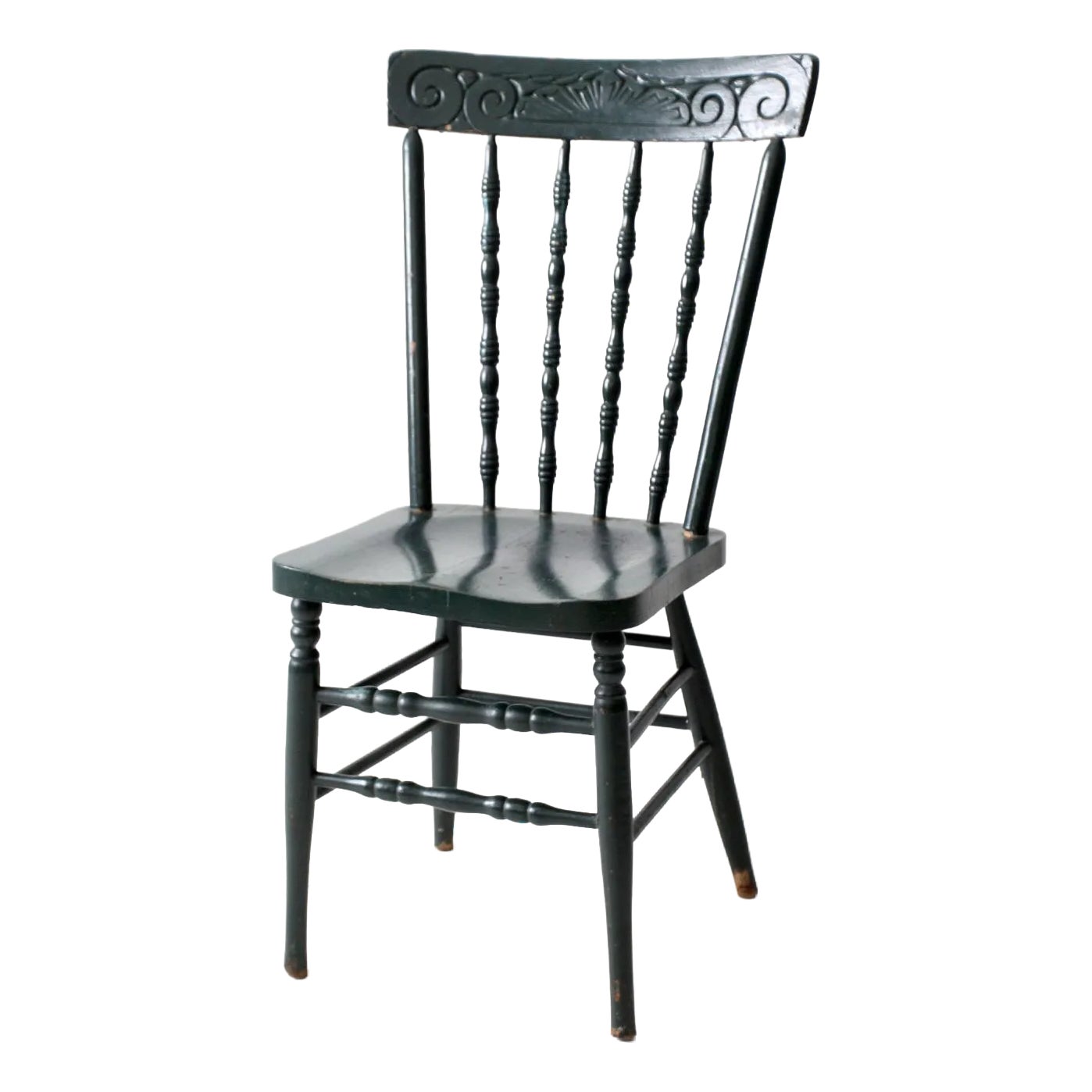 Vintage Painted Press Back Chair | Chairish