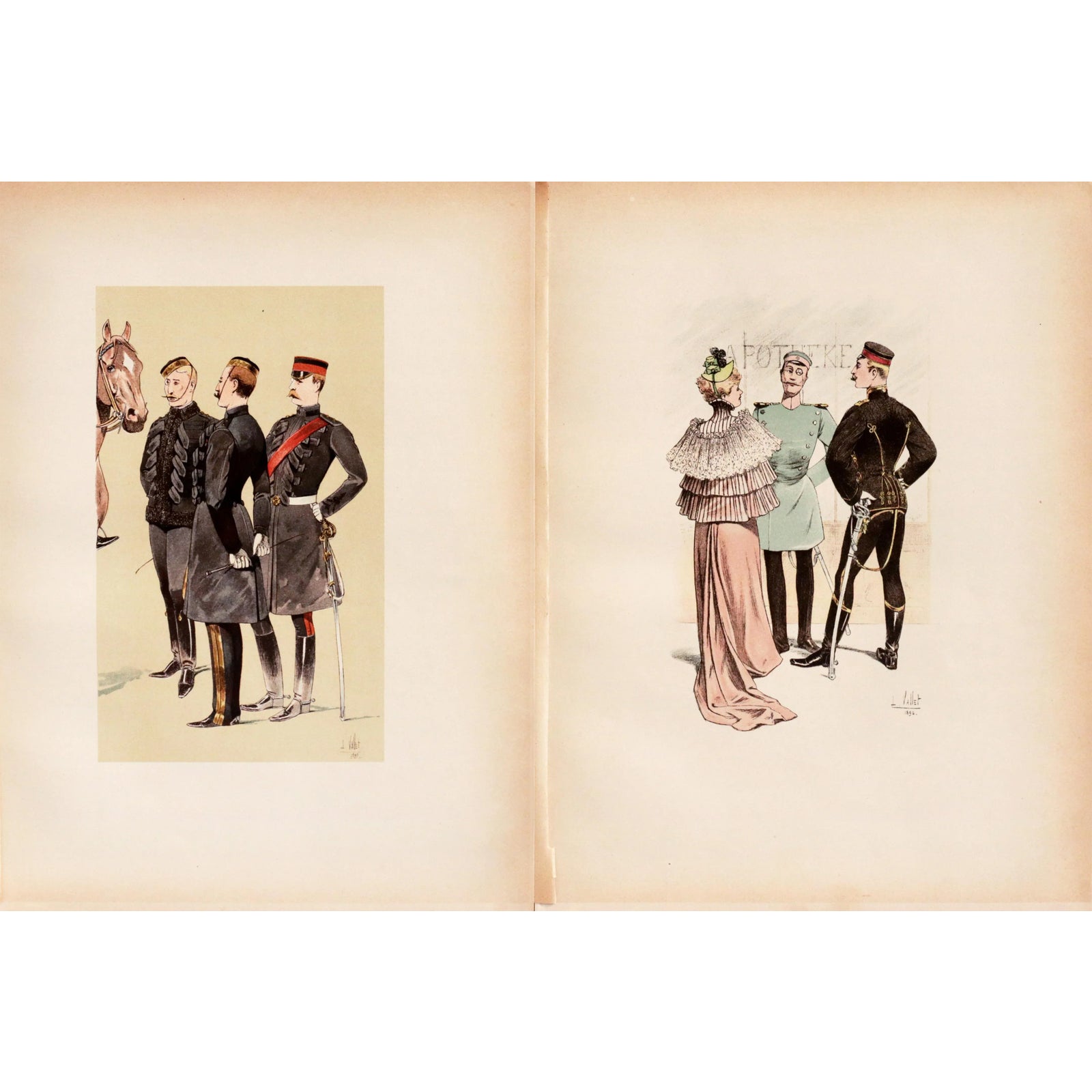 1893 French Cavalry Lithographs, Firmin Didot - Vallet (Set #2) | Chairish
