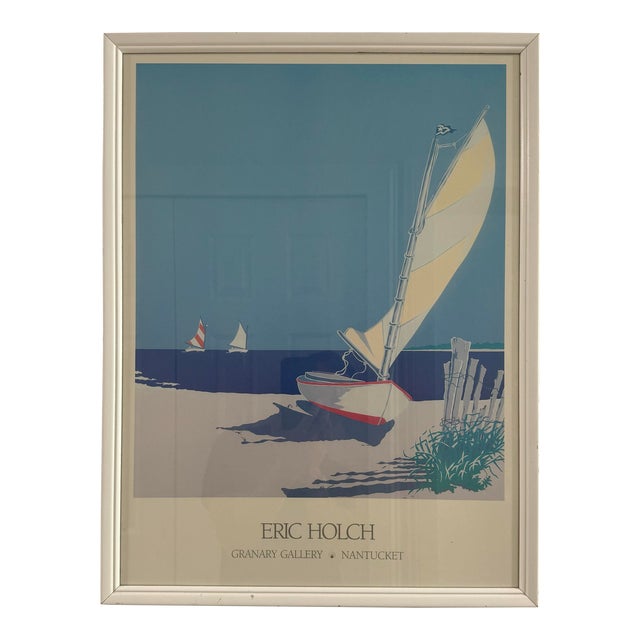 1980s Vintage Eric Holch Nantucket Framed Screen Print | Chairish
