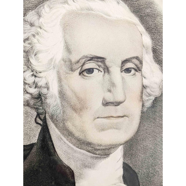 Vintage Portrait Print of George Washington by Currier and Ives | Chairish