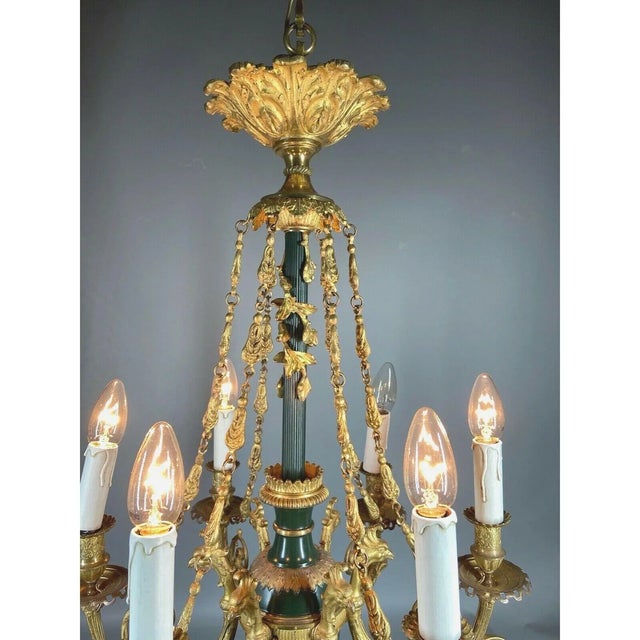 1880's French Louis XVI Bronze Chandelier | Chairish