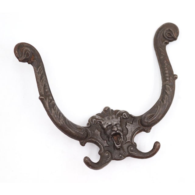 Antique Art Nouveau Figural Cast Iron Hall Tree Hook | Chairish