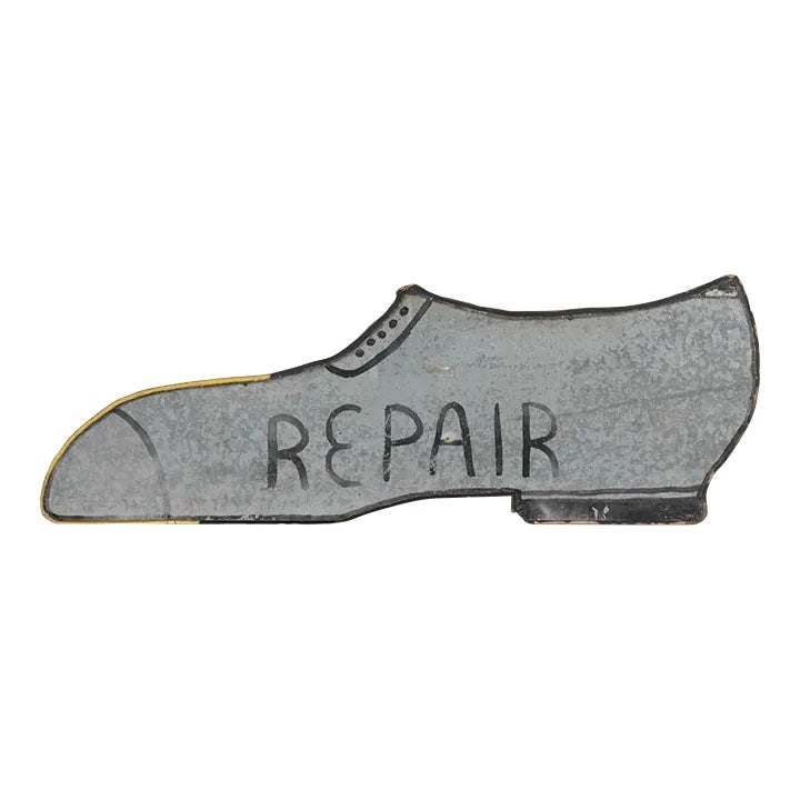 Large Vintage "Repair" Shop Sign From a Cobbler | Chairish