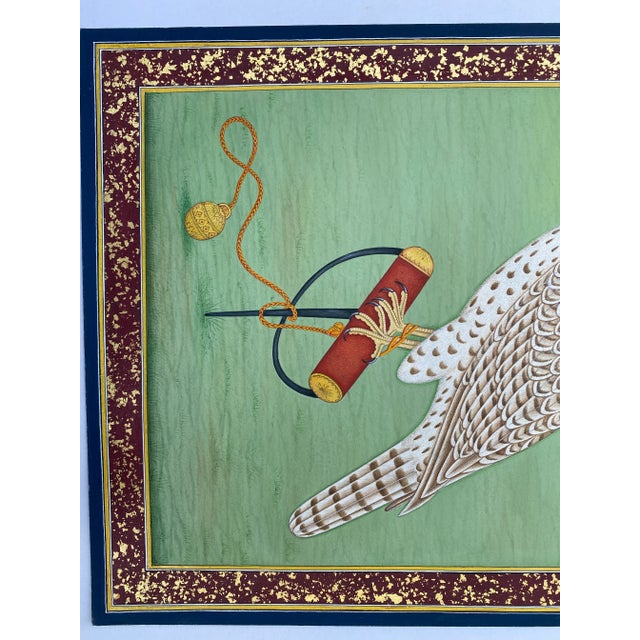 Indian Hawk Painting, Miniature Falcon Artwork | Chairish