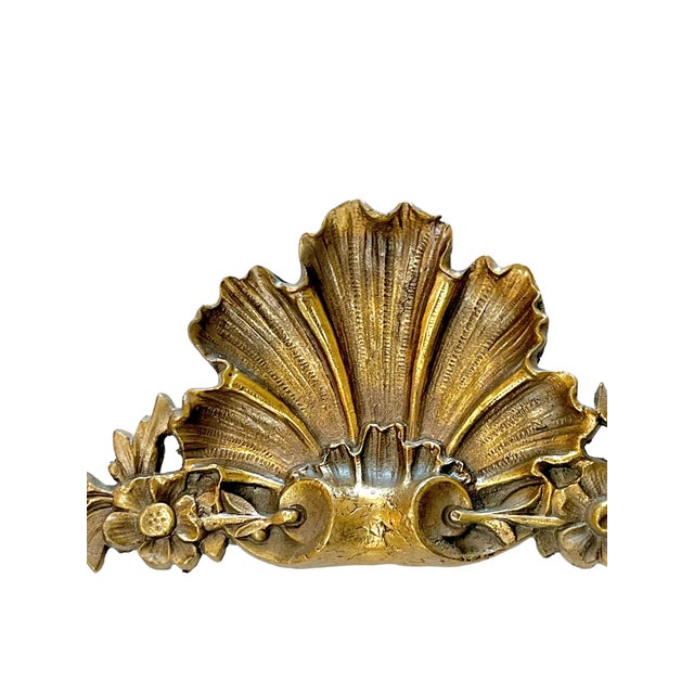 Antique French Neoclassical Gilt Bronze Shell Wall Cornice | Chairish