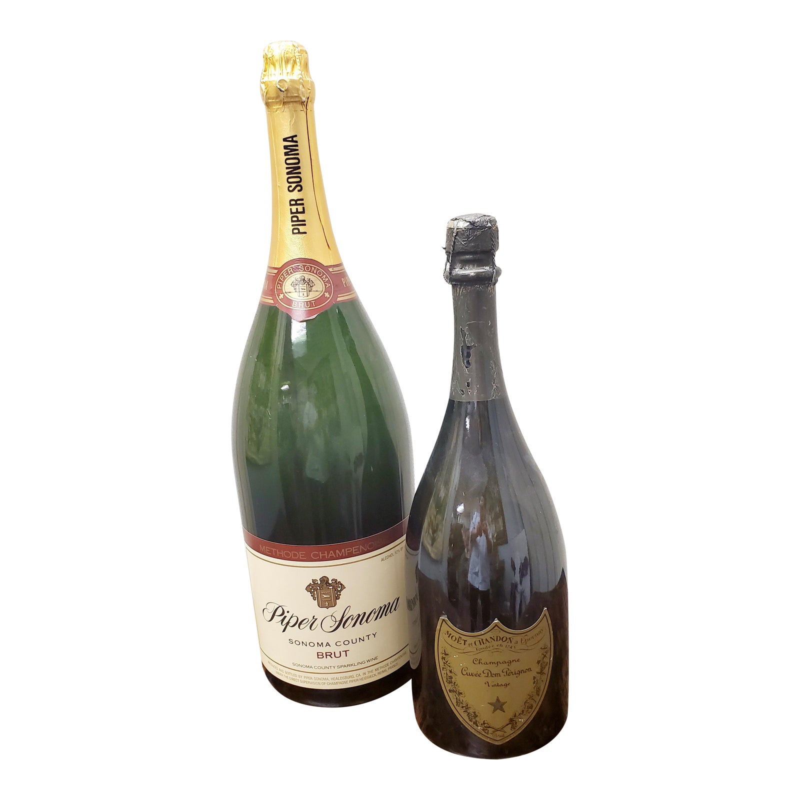 Vintage Champagne Bottles - a Pair | Chairish