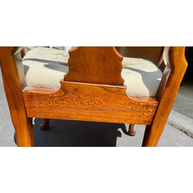 Late 20th Century Hickory Chair Company Queen Anne Needle Point ...