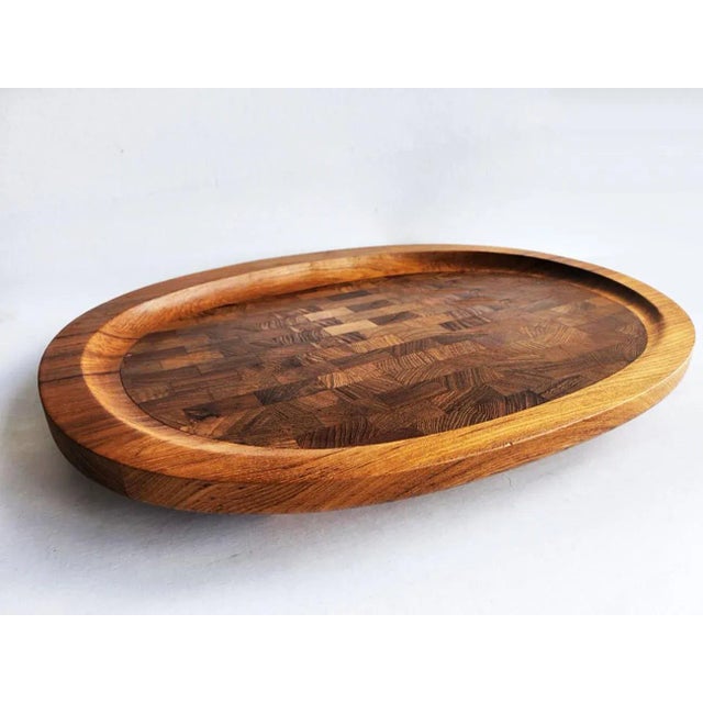 1970s Dansk Staved Teak Oval Charcuterie Board Designed by Jens H ...