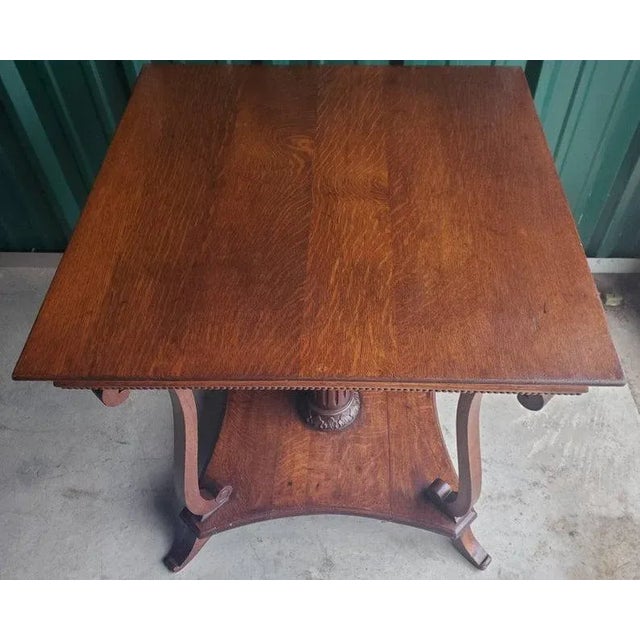 Turn of the Century American Classical Revival Oak Table | Chairish
