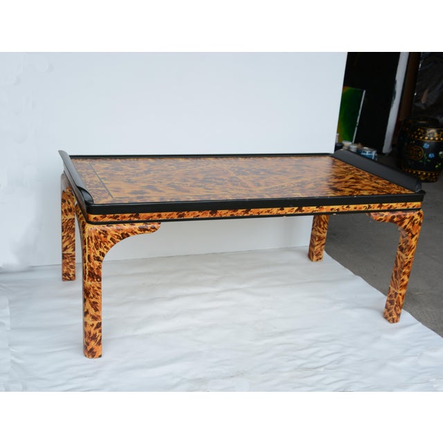 1990s Hand-Painted Faux Turtle Shell Coffee Table | Chairish