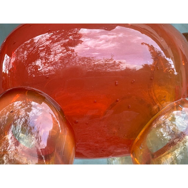 Italian Murano Style Amber Red Glass Bear Sculpture, 1950s | Chairish