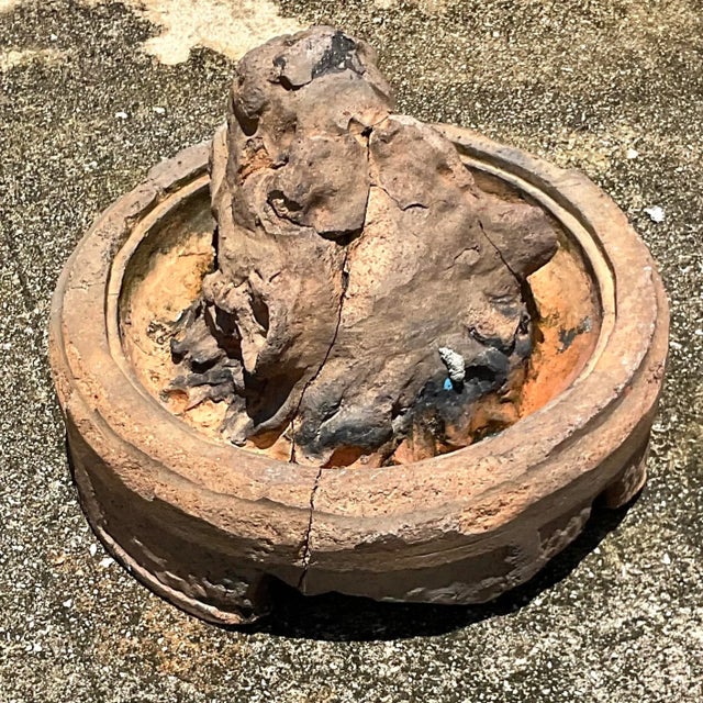 Vintage Boho Cast Concrete Lions Head Medallion | Chairish