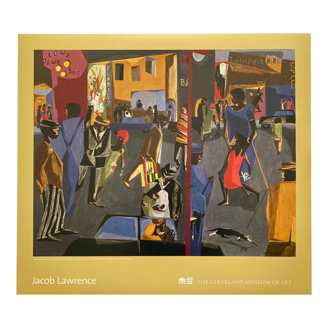 Jacob Lawrence Modernist Offset Lithograph Print Museum Poster " Fulton ...