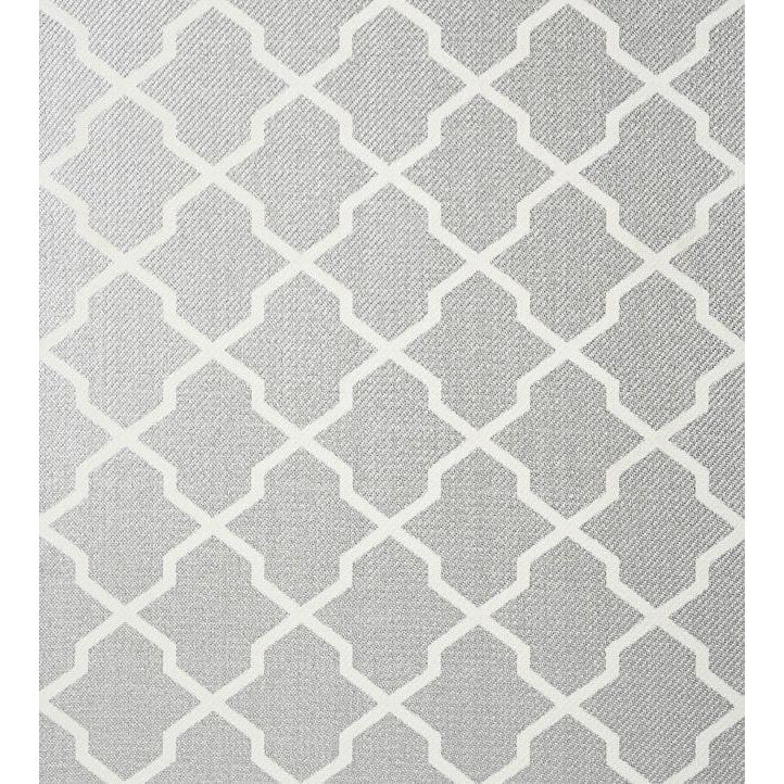 Carolyn Trellis Wallpaper - Silver - Sample | Chairish