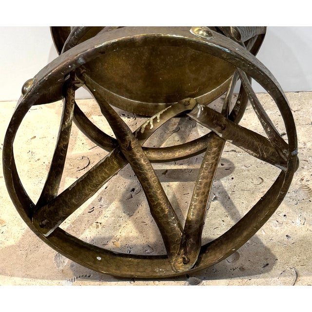 Pair of Mid-Century Modern Brass “X” Stools, by Sarreid, Spain, Circa ...