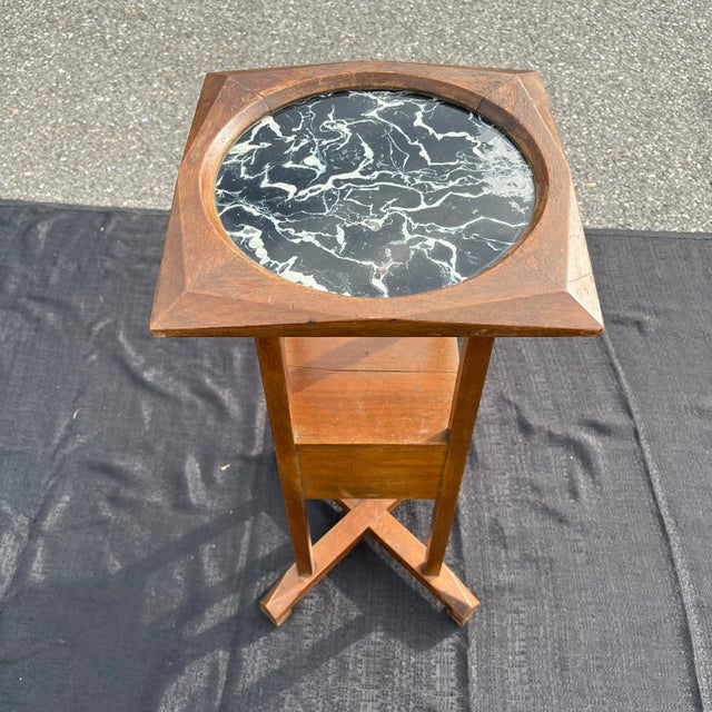 1940s Faux Marble Smoking Stand | Chairish