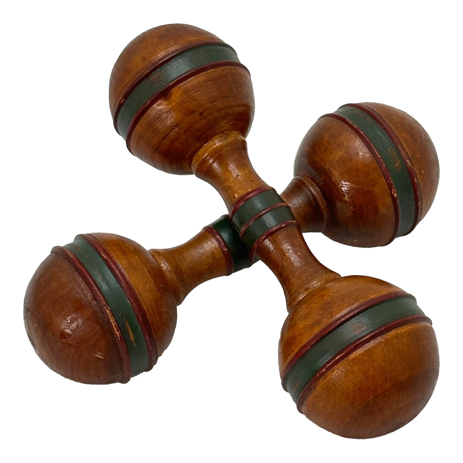 Unusual Very Small Size Antique Beech Wood Dumbbells With Wonderful ...