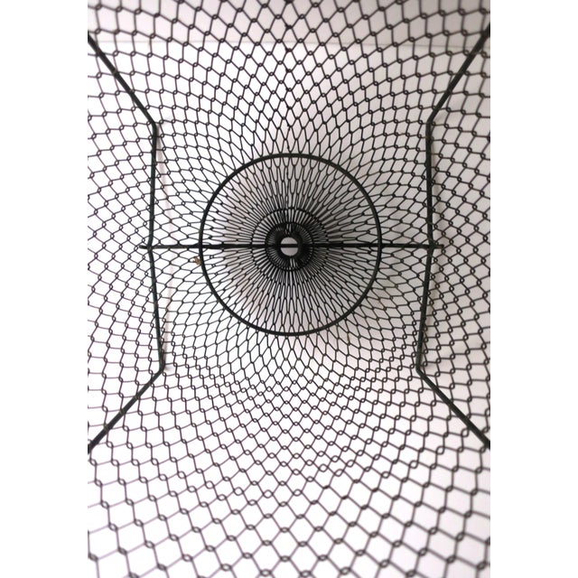 Black Metal Mesh Wire Wastebasket Trash Can | Chairish