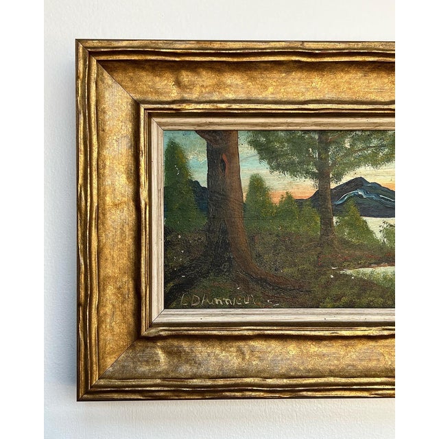 Semi Antique Landscape Painting by Lola D. Hunnicutt, 1937, Framed ...