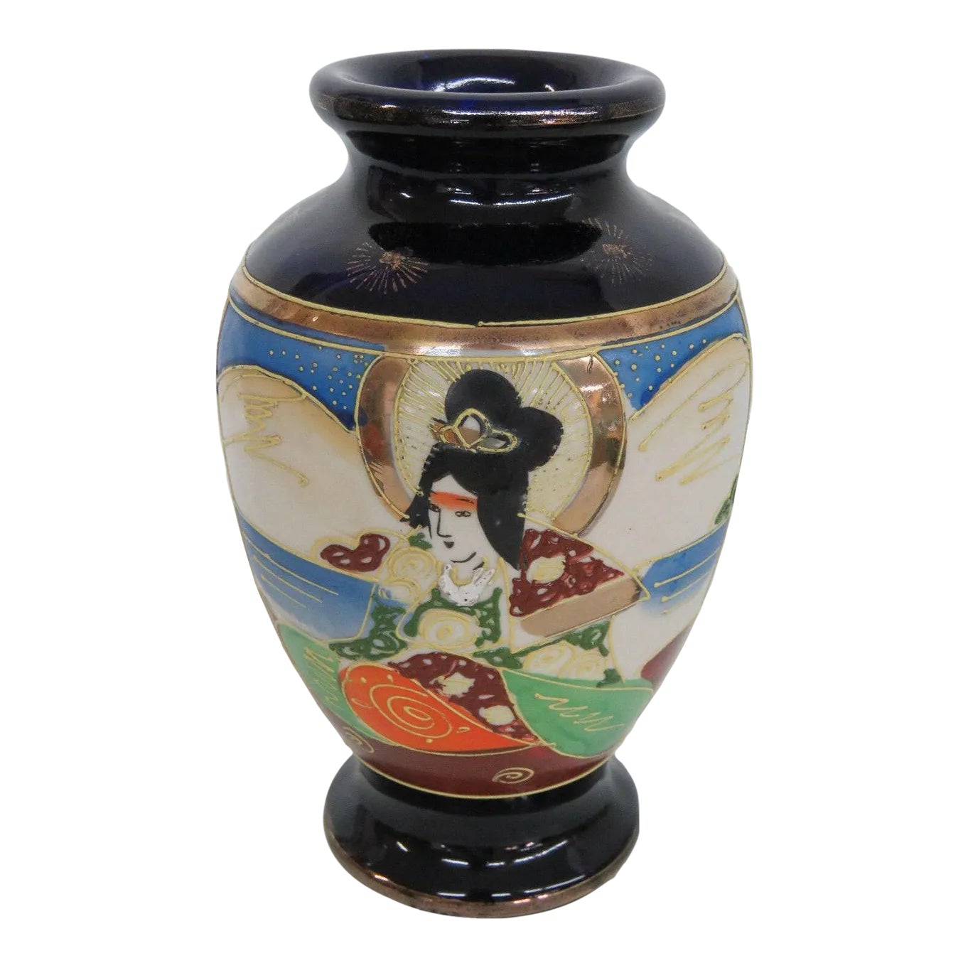 Moriage Nippon Satsuma Style Hand Painted Porcelain Japanese Urn Vase ...