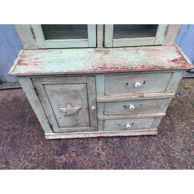 Early 20th Century Antique Small Folk Art Primitive Stepback Cupboard ...