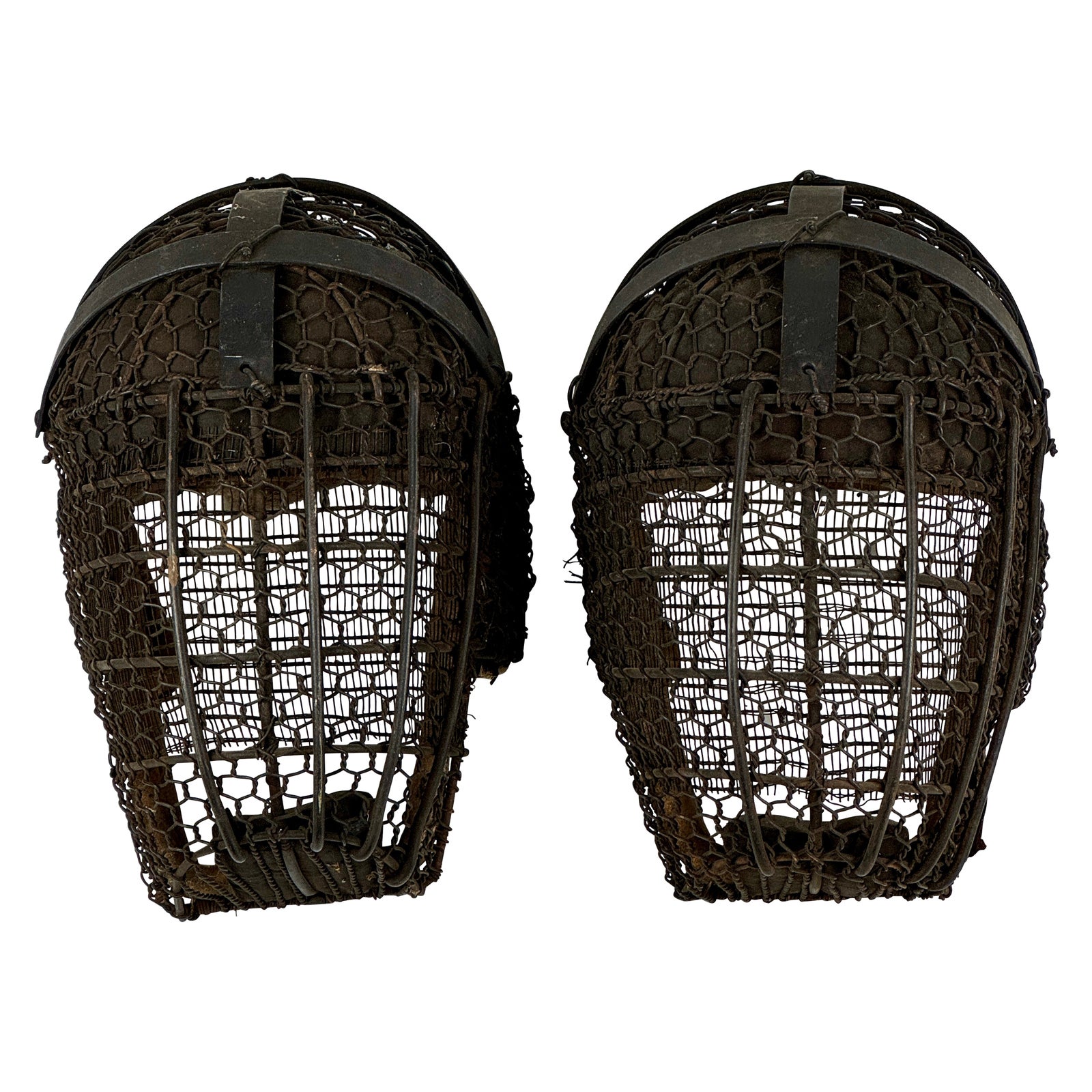 Pair of 19th Century Sports Memorabilia Fencing/Saber Duel Masks Circa ...