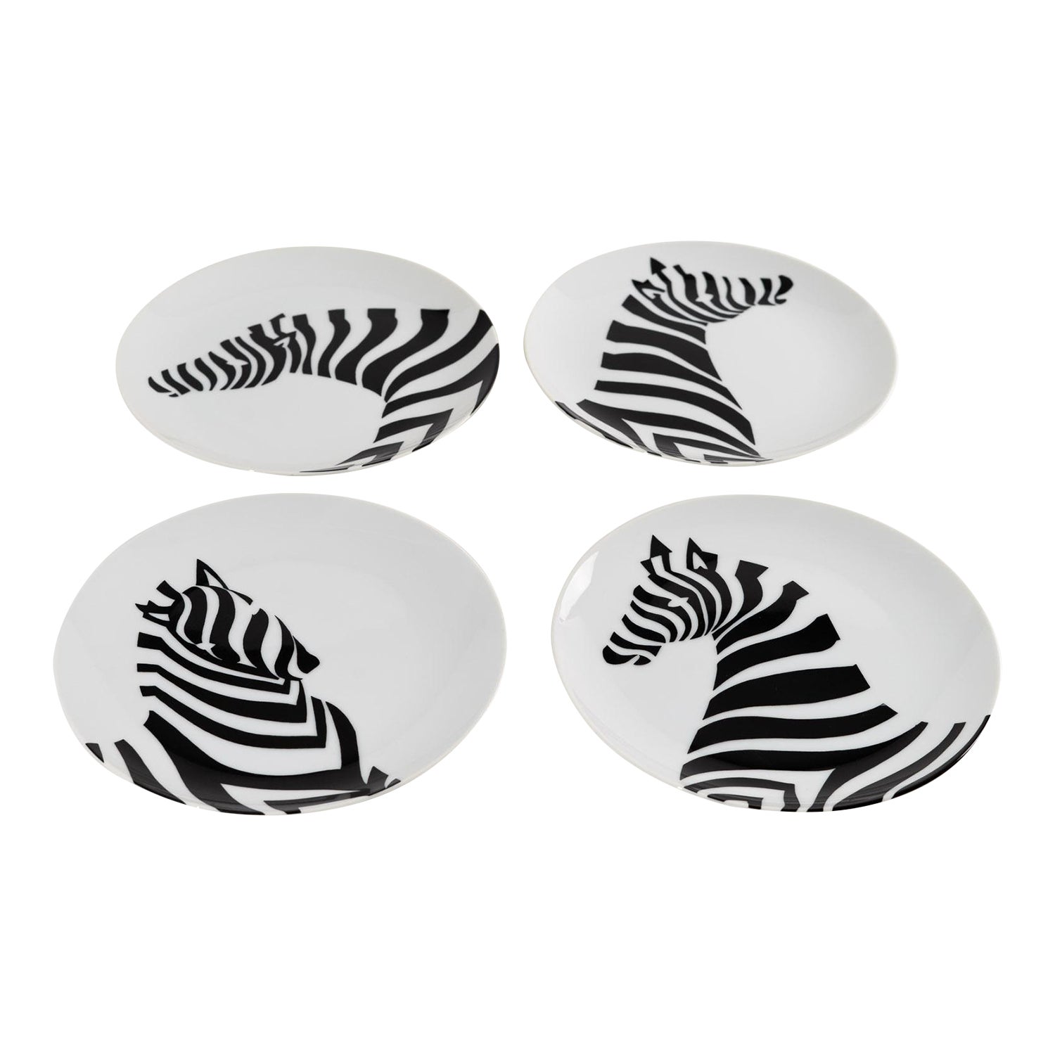 Vintage Fitz and Floyd Zebra Plates - Set of 4 | Chairish