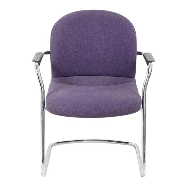 Chrome & Purple Cantilever Chair, 1980s | Chairish