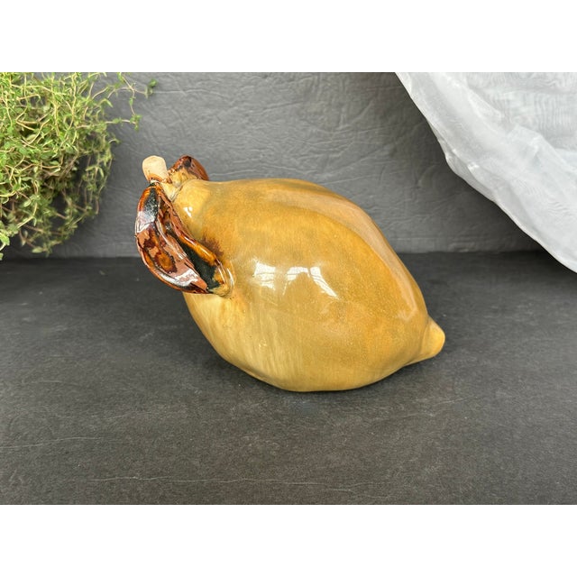 Art Pottery Lemon Fruit Sculpture Figurine | Chairish