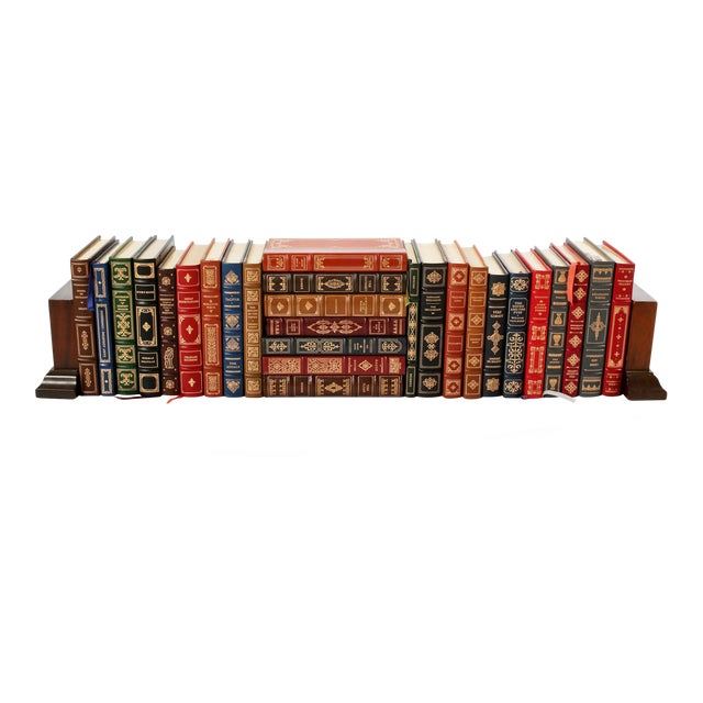 Collection Gilt Leather Bound Library Book Twenty Seven Volumes | Chairish