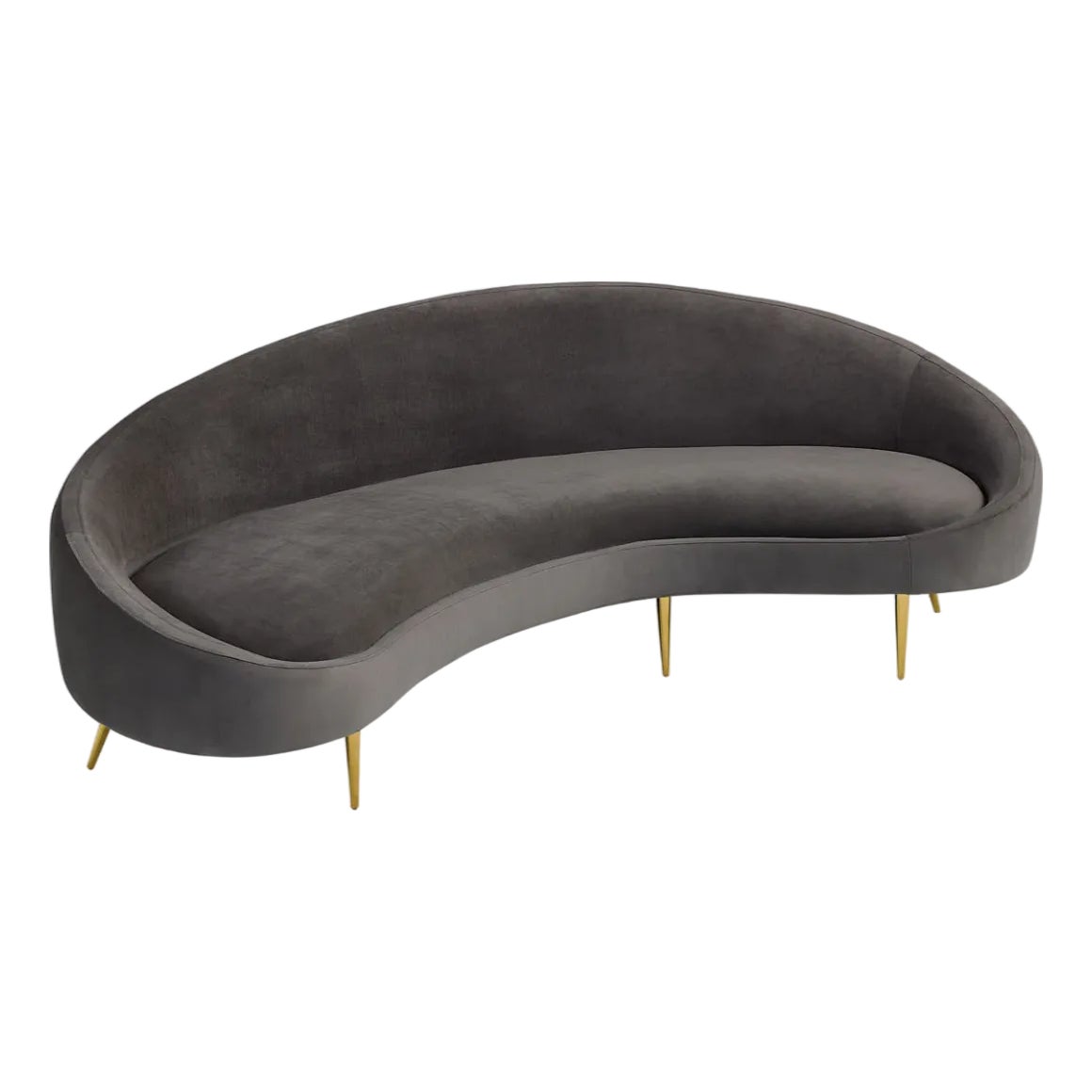Ether 94" Curved Sofa, Graphite | Chairish
