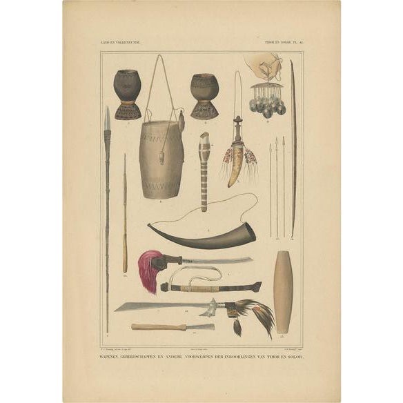 Temminck, Print Weapons and Tools of Timor and Solor Indonesia, 1840 ...