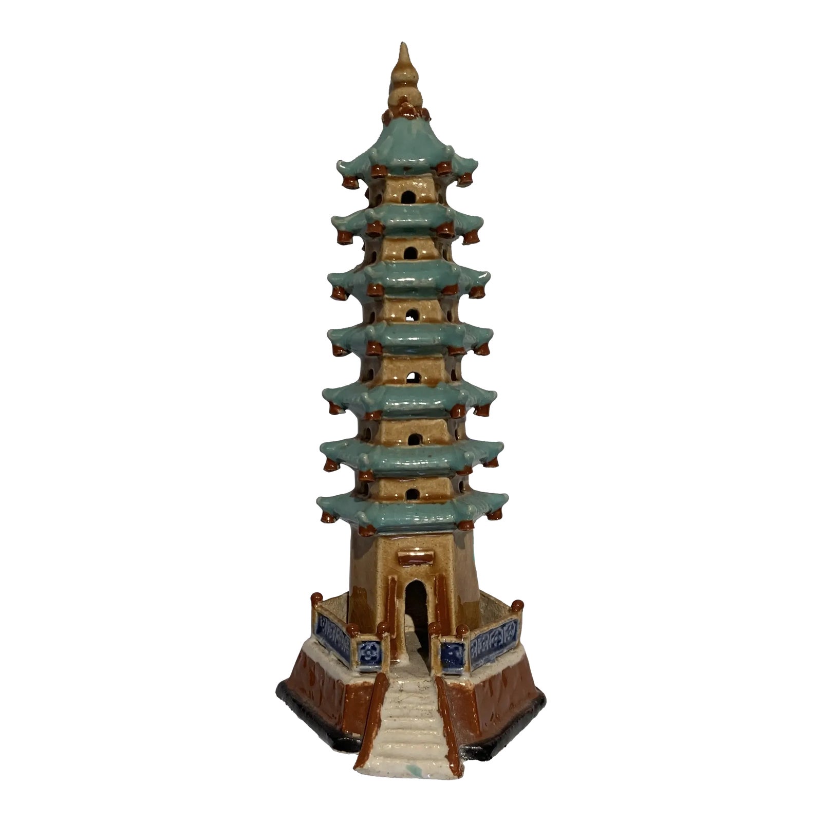 Mid 20th Century Chinese Ceramic Pagoda | Chairish