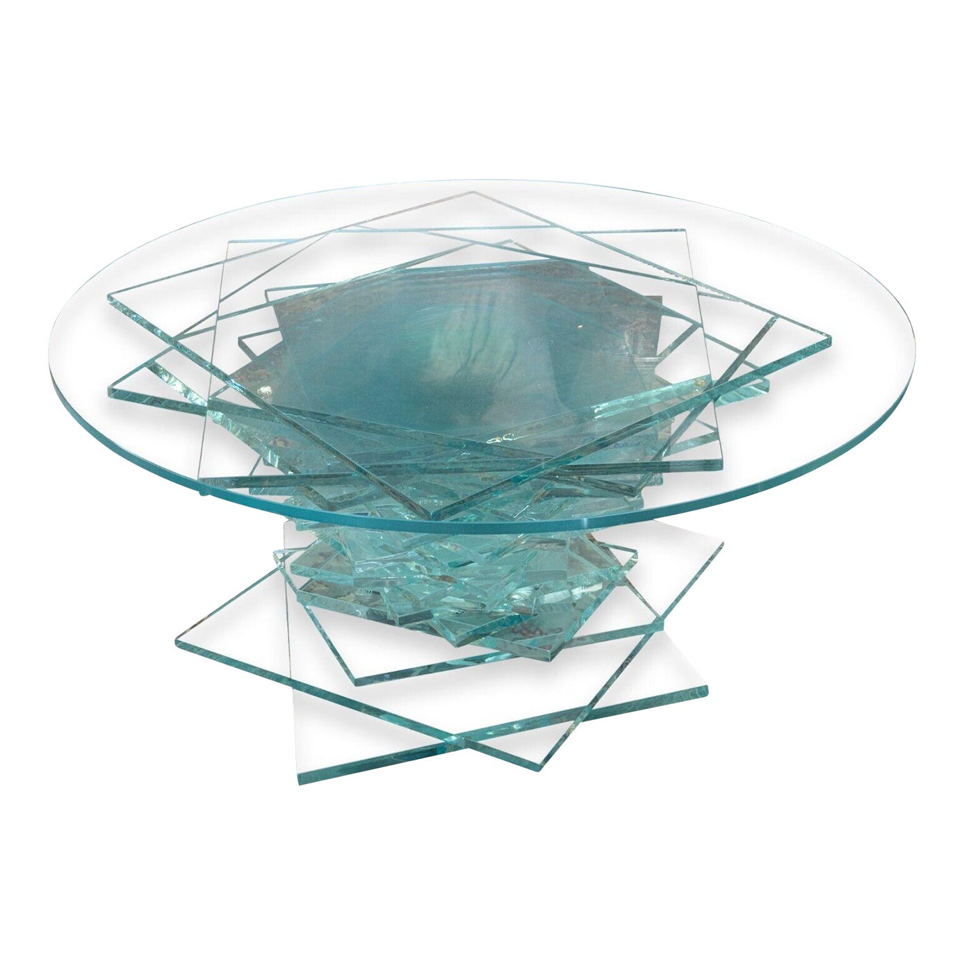 Late 20th Century Round Stacked Helix Contemporary Postmodern Glass ...