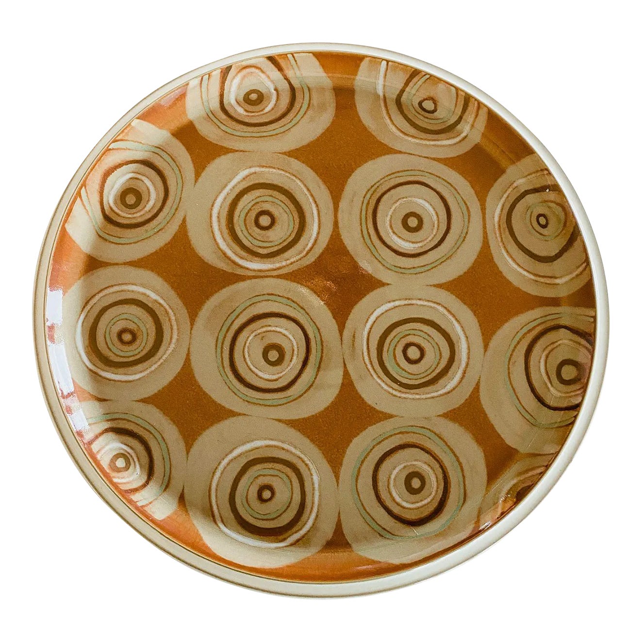 Mid 20th Century Denby Fire Round Platter | Chairish