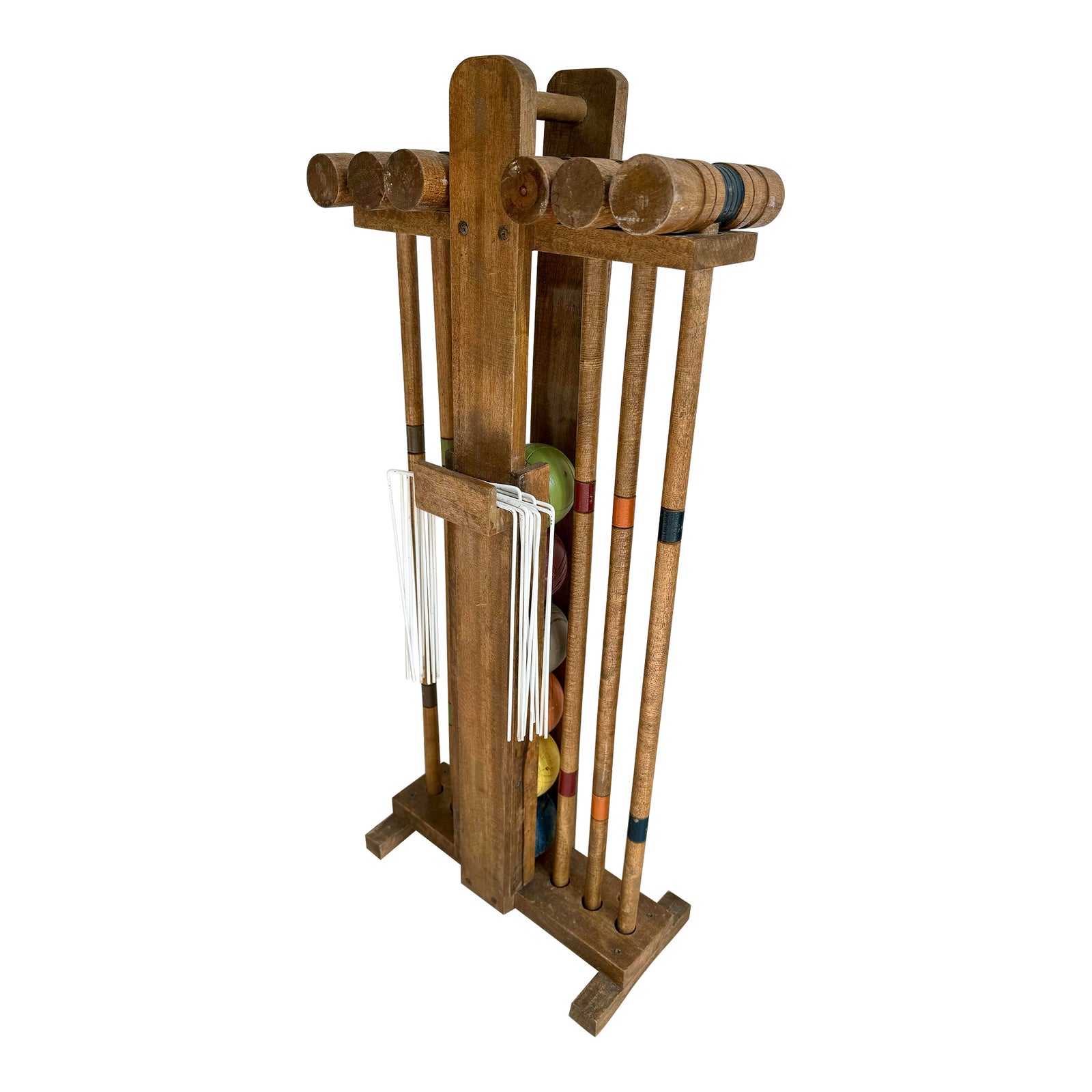 Vintage 1950s Croquet Set & Stand | Chairish