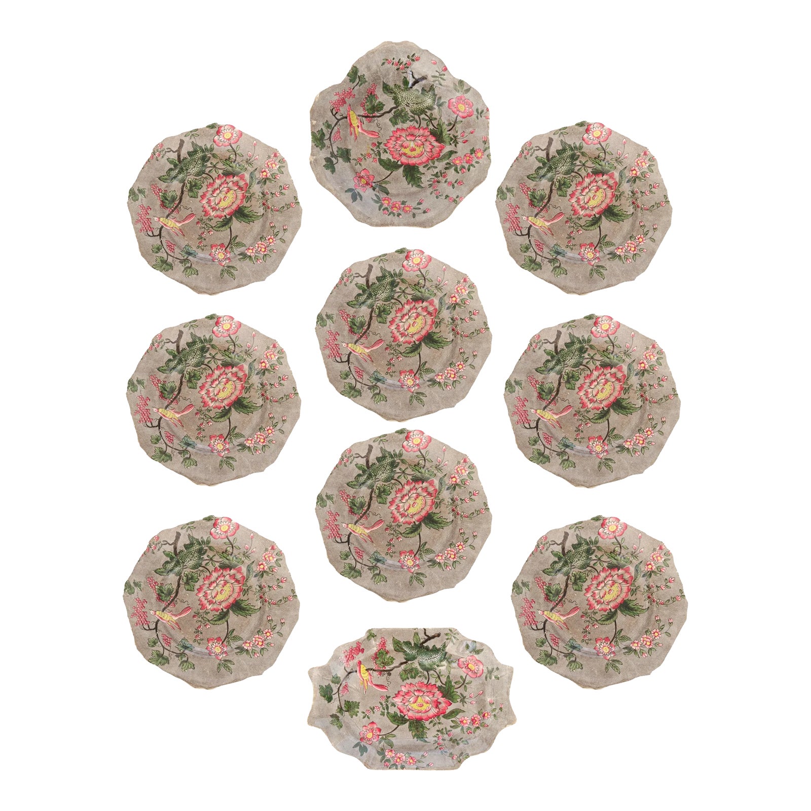 1820s Spode Chinoiserie Dishes, 10 Pc | Chairish